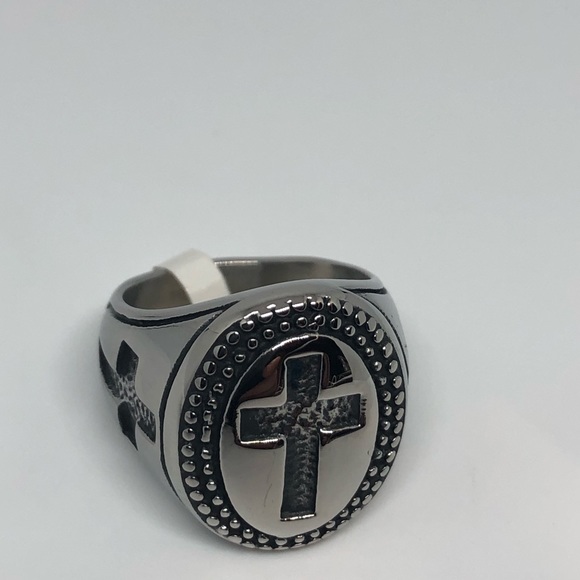 Namesis | Jewelry | Vintage Silver Stainless Steel Cross Ring | Poshmark